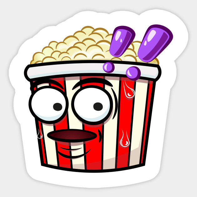 Scared Popcorn - Popcorn - Sticker | TeePublic